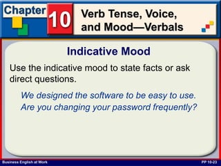 Verb tense voice and mood | PPTX