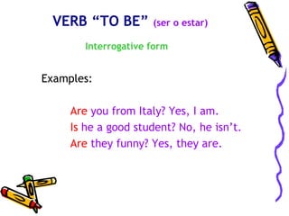 Verb to be | PPT
