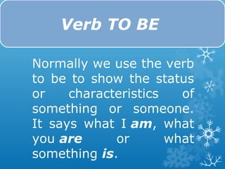 Verb to be | PPT
