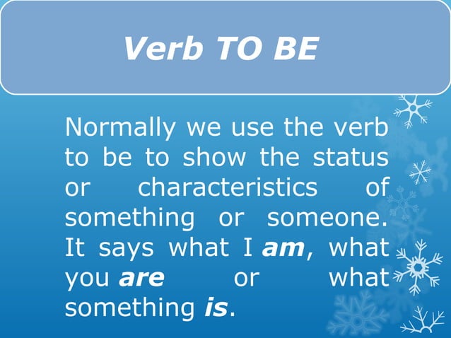 Verb to be | PPT