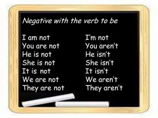Verb to be | PPT