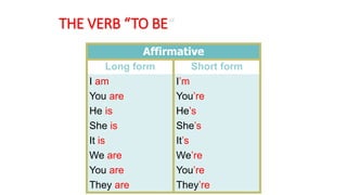 Verb to be | PPT