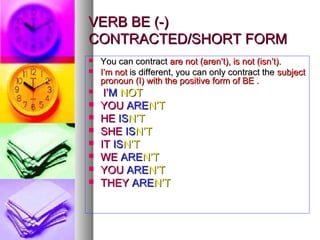Verb to be (Ser o estar ) | PPT