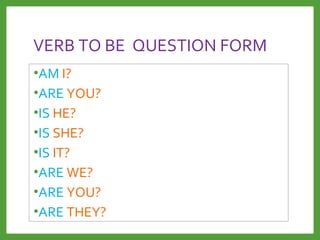Verb to be | PPT