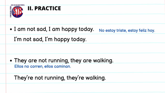 VERB TO BE - NEGATIVE.pdfjjjjjkkkkkkkkkkkk | PPT