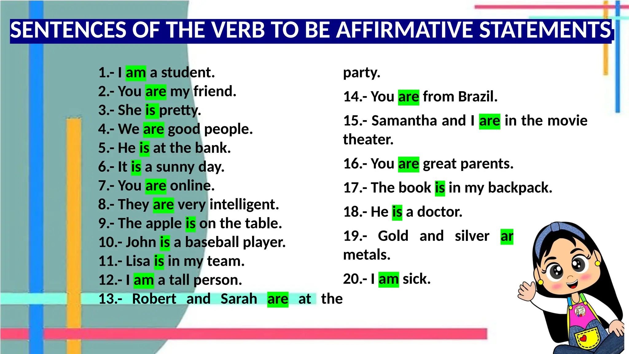 VERB TO BE AFFIRMATIVE STATEMENTS...pptx