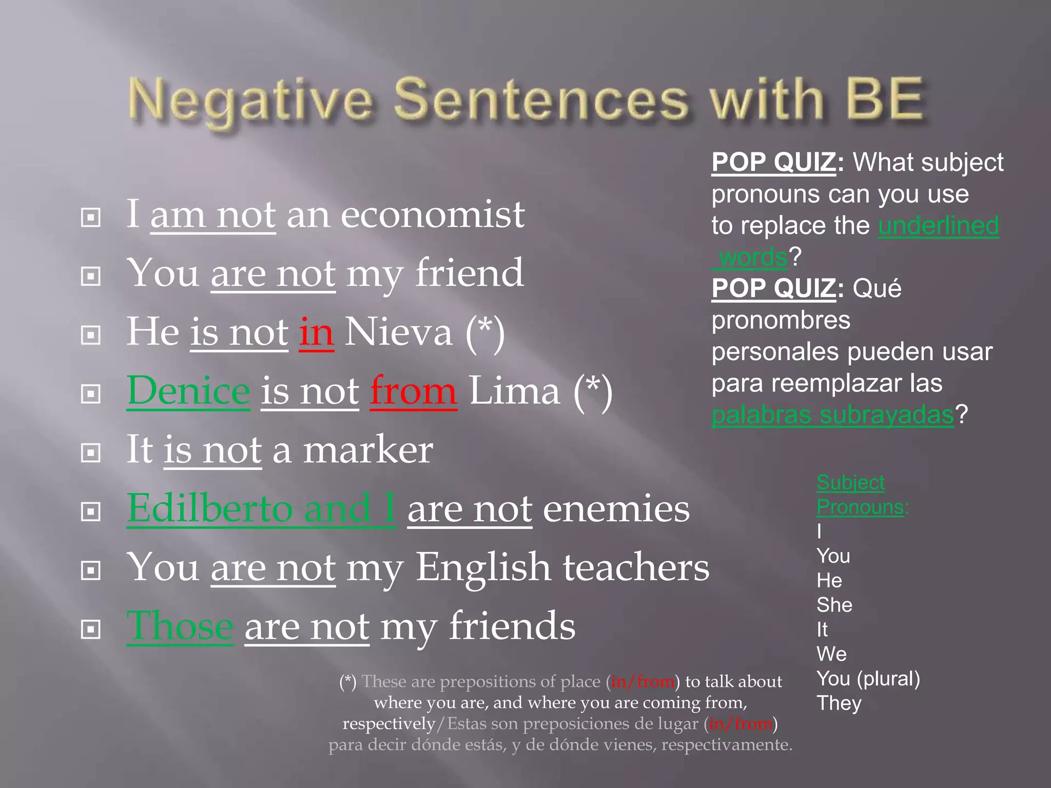 Verb to be explanation | PPT