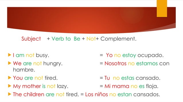 VERB TO BE IN NEGATIVE A Explanation about VERBS.pptx