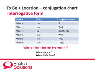 Verb to be + location | PPTX