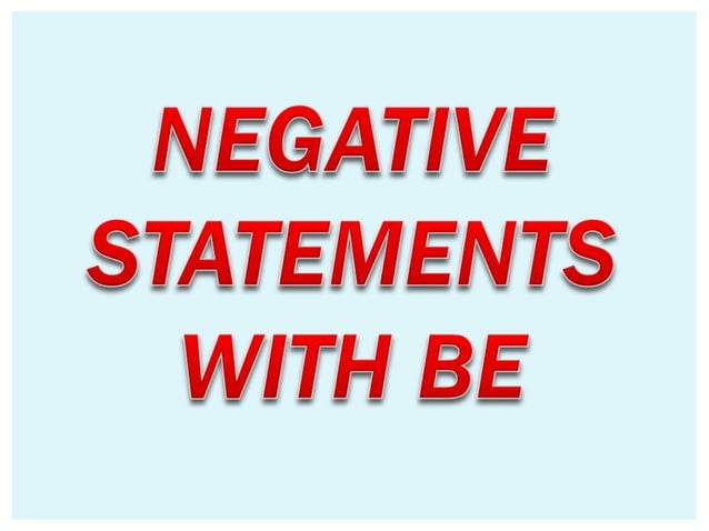 Verb to be negative 3.3 | PPTX