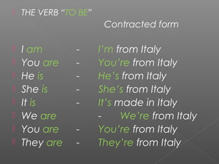 Verb 'to be', numbers, plurals, pronouns | PPT