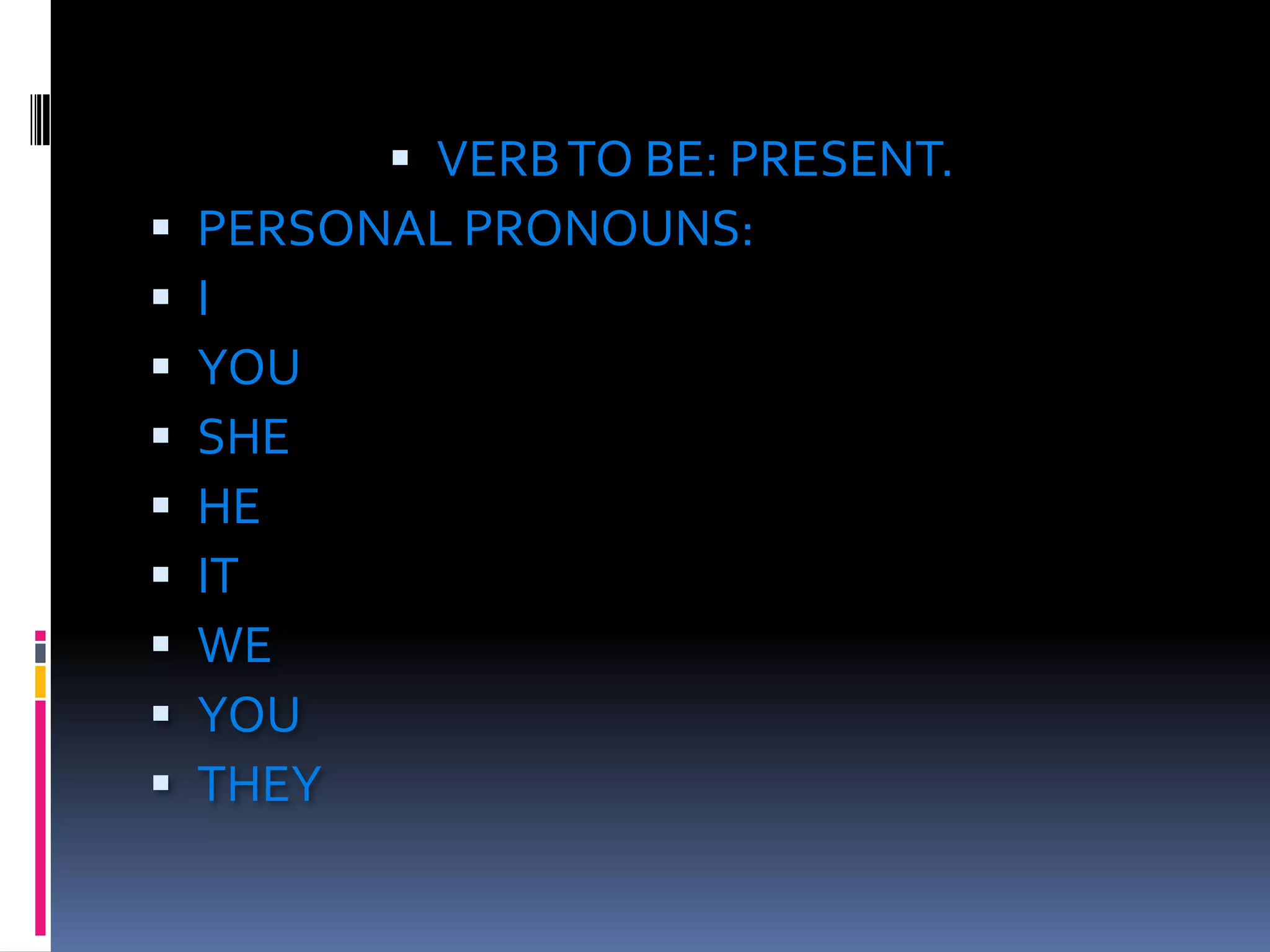 Verb to be present | PPTX