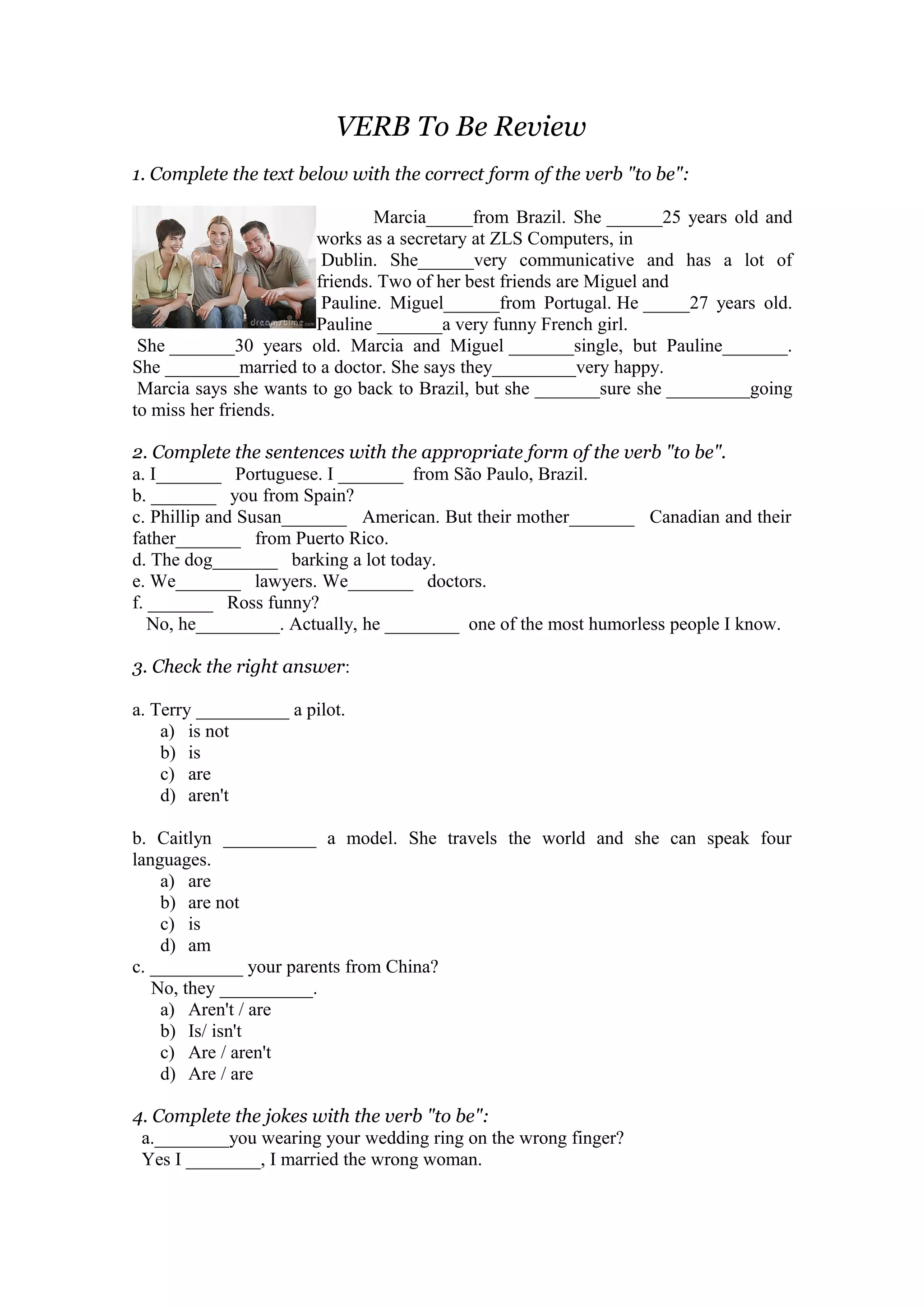 Verb to be review | DOC