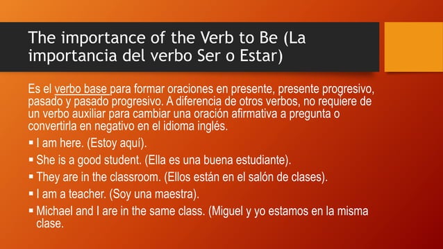 Verb to be (verbo ser o estar) | PPT