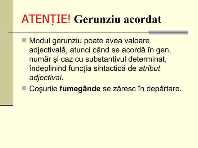 Verbul - noțiuni teoretice | PPT