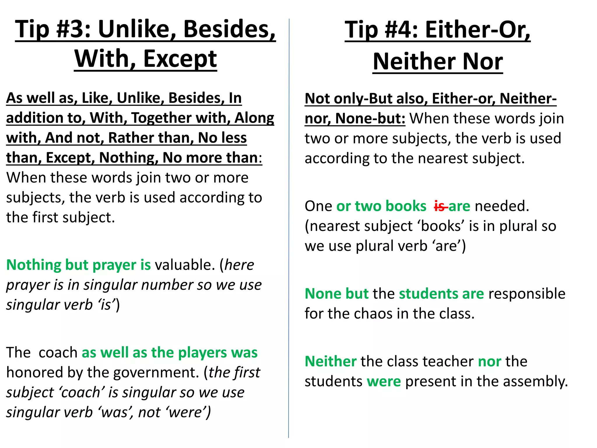 Tips on Using Verbs | PPTX