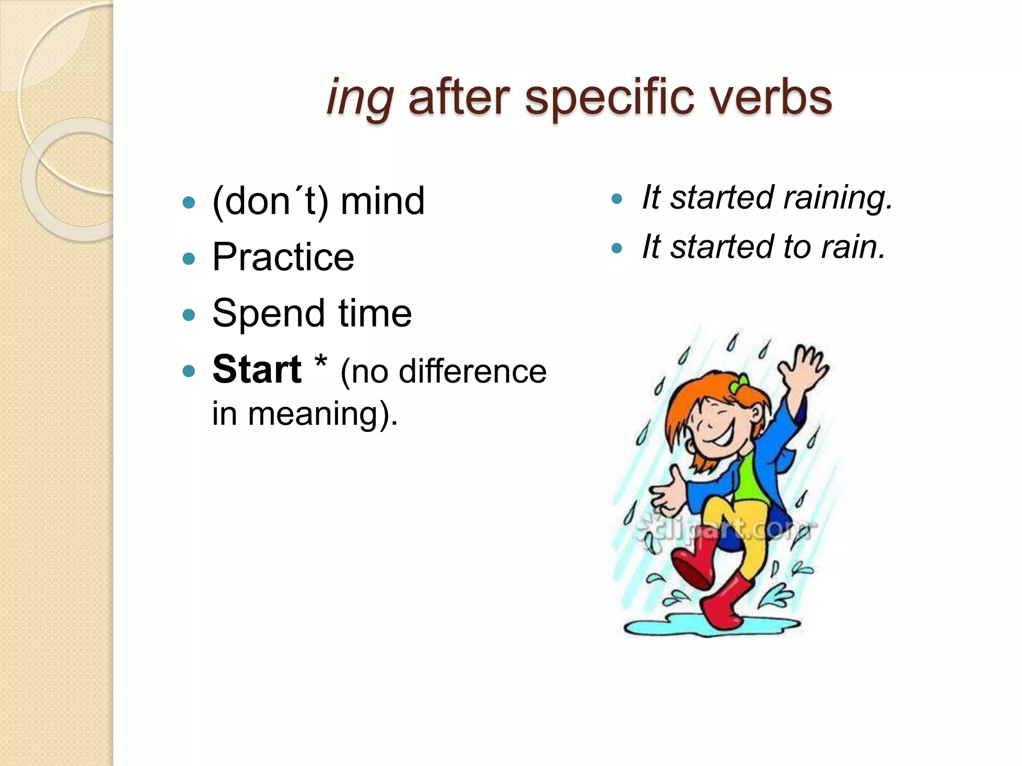 Verb + verb ing grammar rules | PPTX
