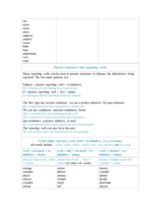 Verb + verb or that clause patterns | PDF