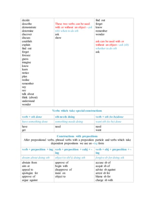 Verb + verb or that clause patterns | PDF