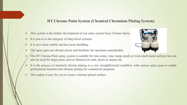 Chrome plating system manufacturer & supplier | PPTX | Home Appliances ...