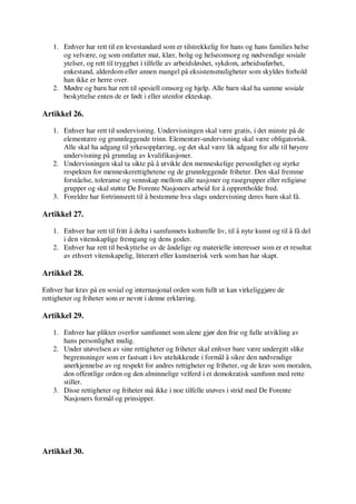 FNs verdenserklæring om menneskerettigheter | PDF