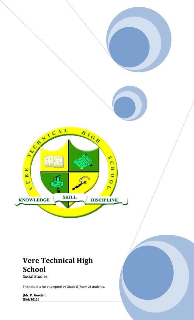 Vere tech grade 8 test 3 | DOC