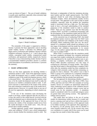 Verfication and validation of simulation models | PDF