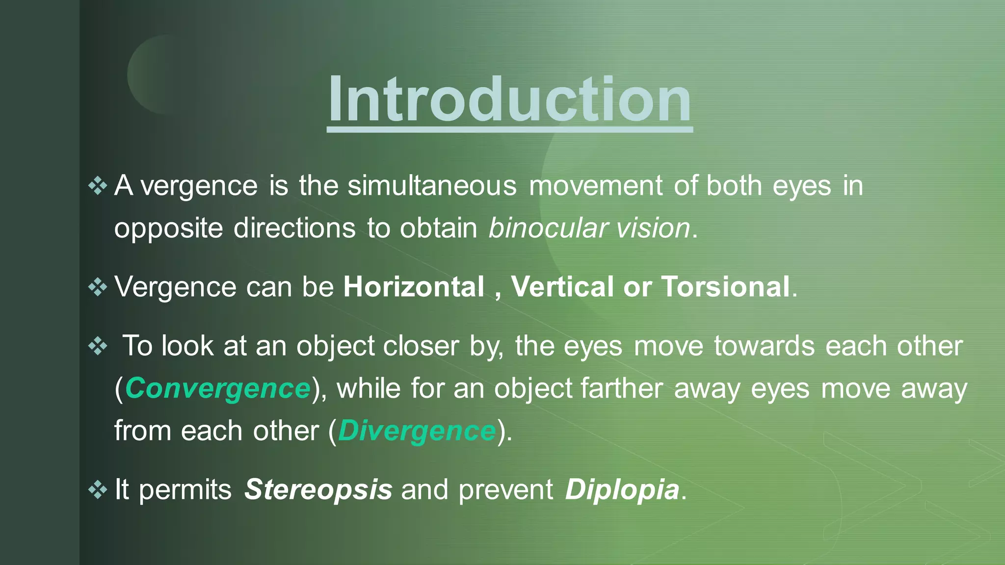 Vergence and its anomalies | PDF