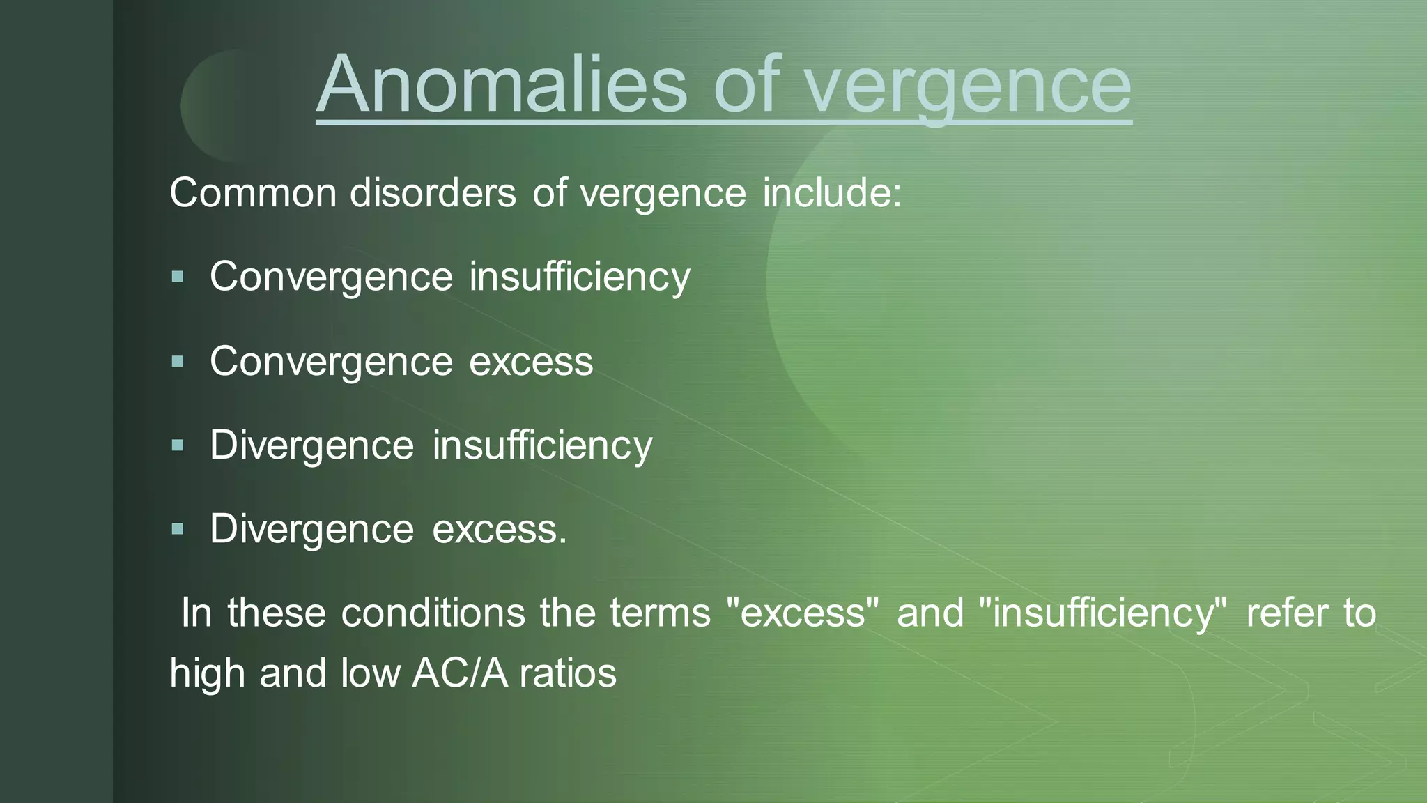 Vergence and its anomalies | PDF