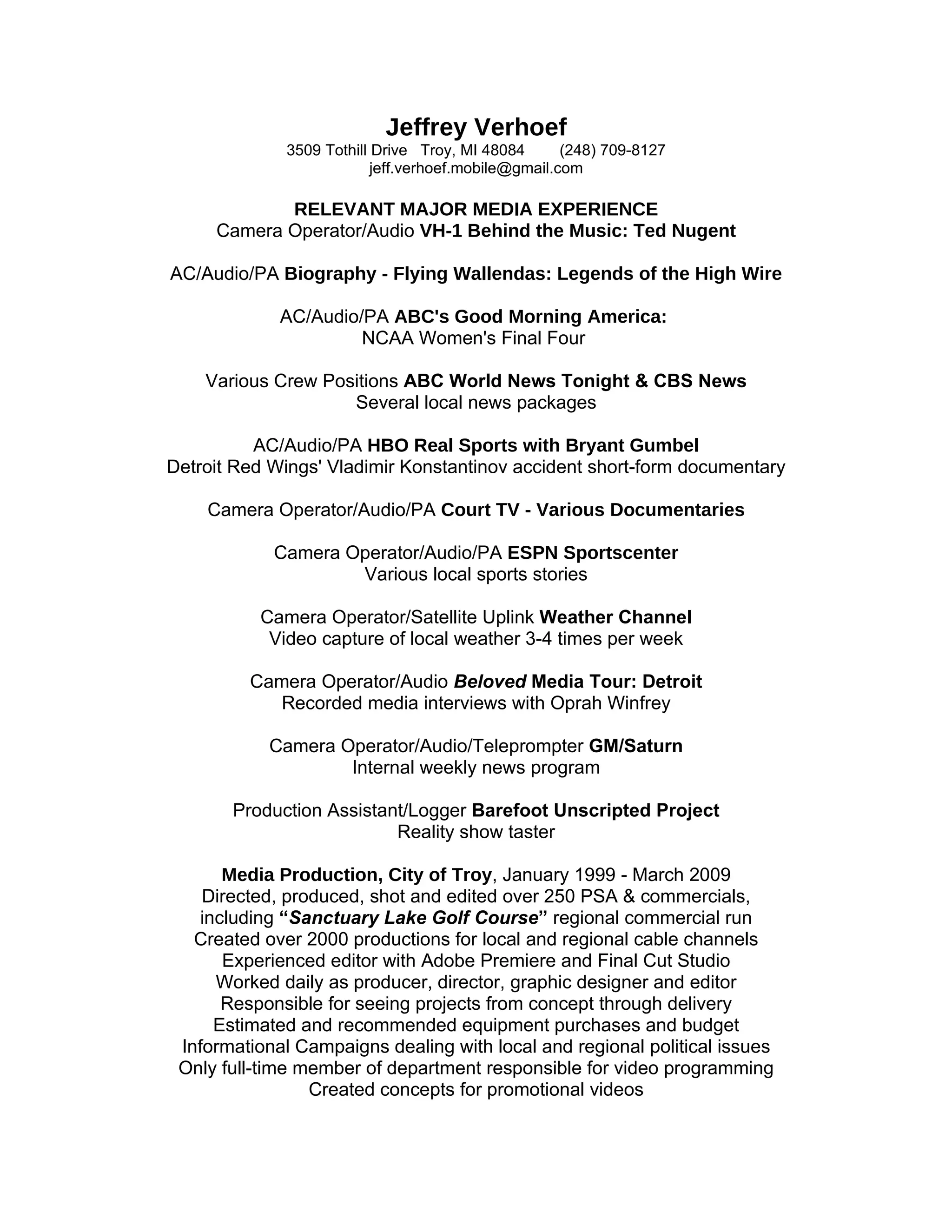 Verhoef Two Page Summary | DOC