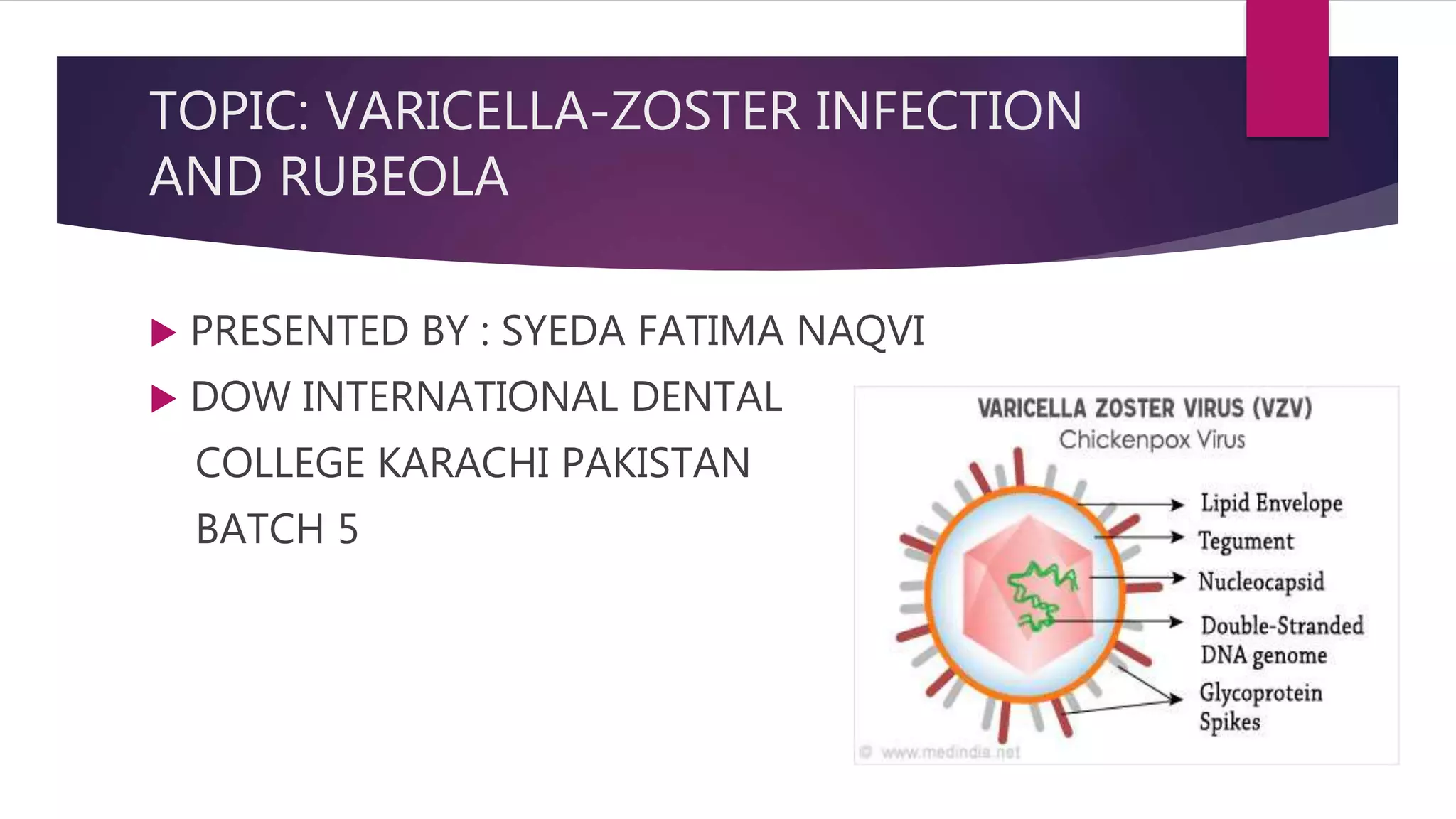 Vericella zoster infection And Rubeola Virus | PPT