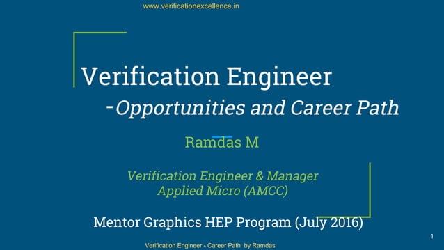 Verification Engineer - Opportunities and Career Path | PPT