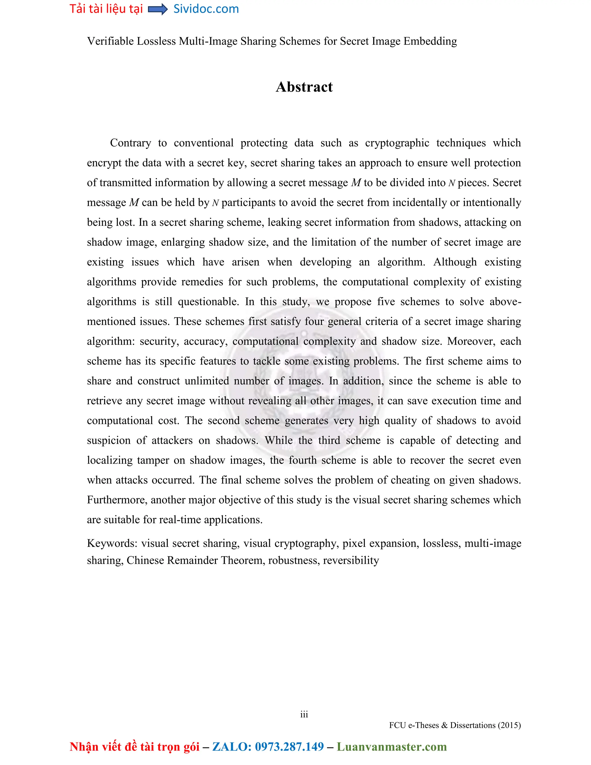 Verifiable Lossless Multi Image Sharing Schemes For Secret Image Embeddingdoc