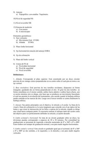 Verificación de taquímetro topografia utfsm | DOC