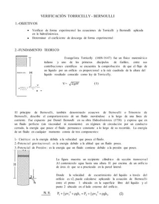 Verificación torricelly | DOCX