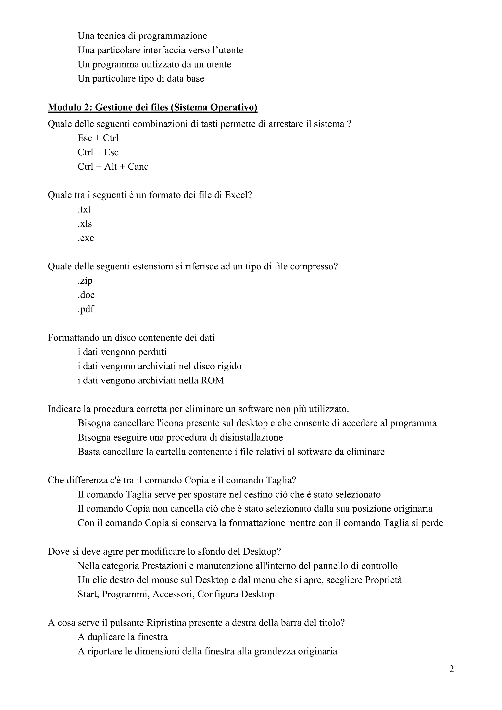 Verifica finale | PDF