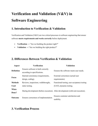 Verification and Validation in Software Engineering.docx