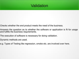Verification and validation process in software testing | PPT