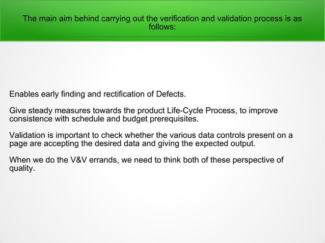 Verification and validation process in software testing | PPT ...