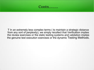 Verification and validation process in software testing | PPT