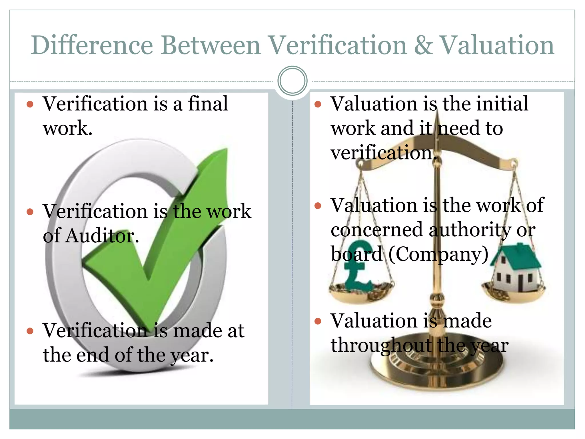 Verification and valuation of assets and liabilities | PPTX