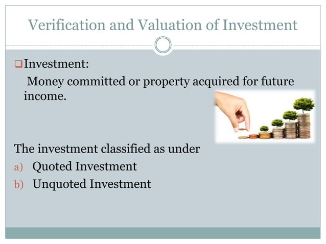 Verification and valuation of assets and liabilities | PPTX | Stocks ...