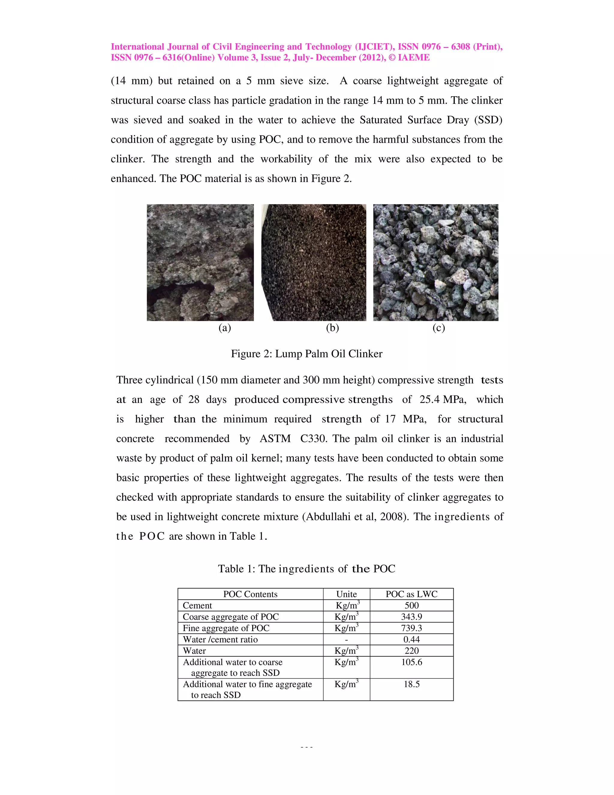 Verification for modeling of ultimate load for lightweight palm oil clinker reinforced concrete ...