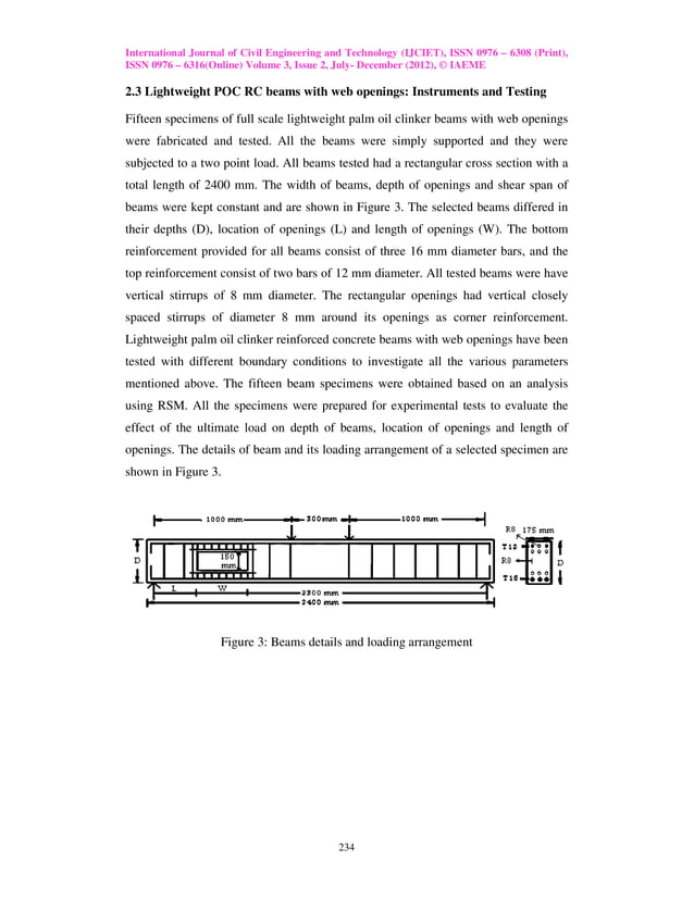 Verification for modeling of ultimate load for lightweight palm oil clinker reinforced concrete ...