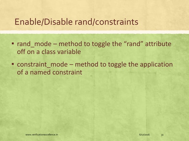 Randomization And Constraints Workshop At Bms College Ppt