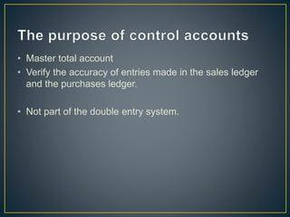Verification ledger control accounts | PPTX