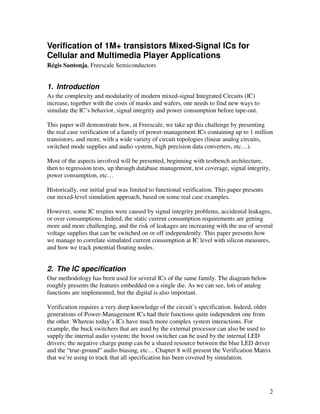 Verification Of 1 M+ Transistors Mixed Signal Ic | PDF