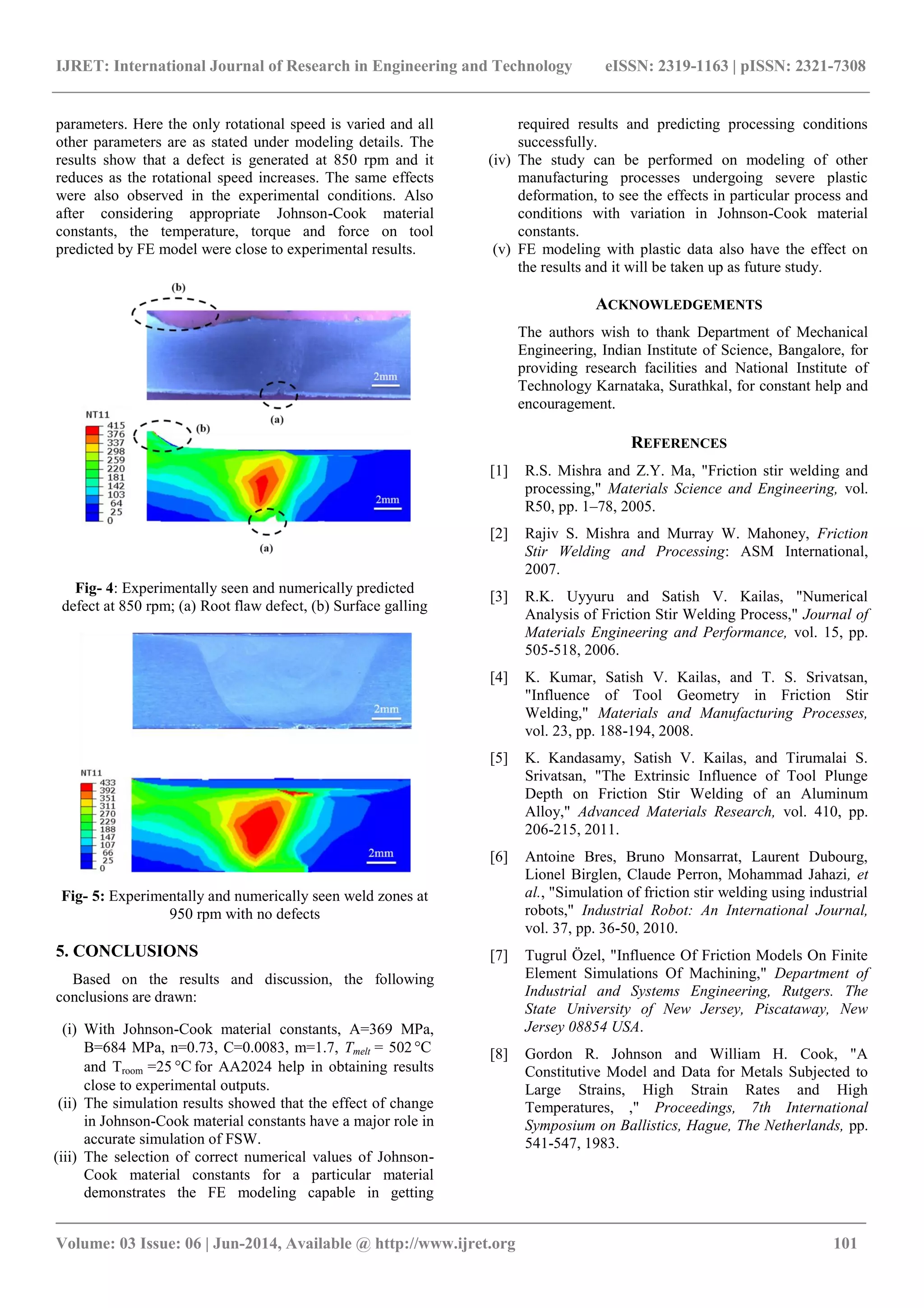 Verification of johnson cook material model constants of aa2024-t3 for use in finite element ...