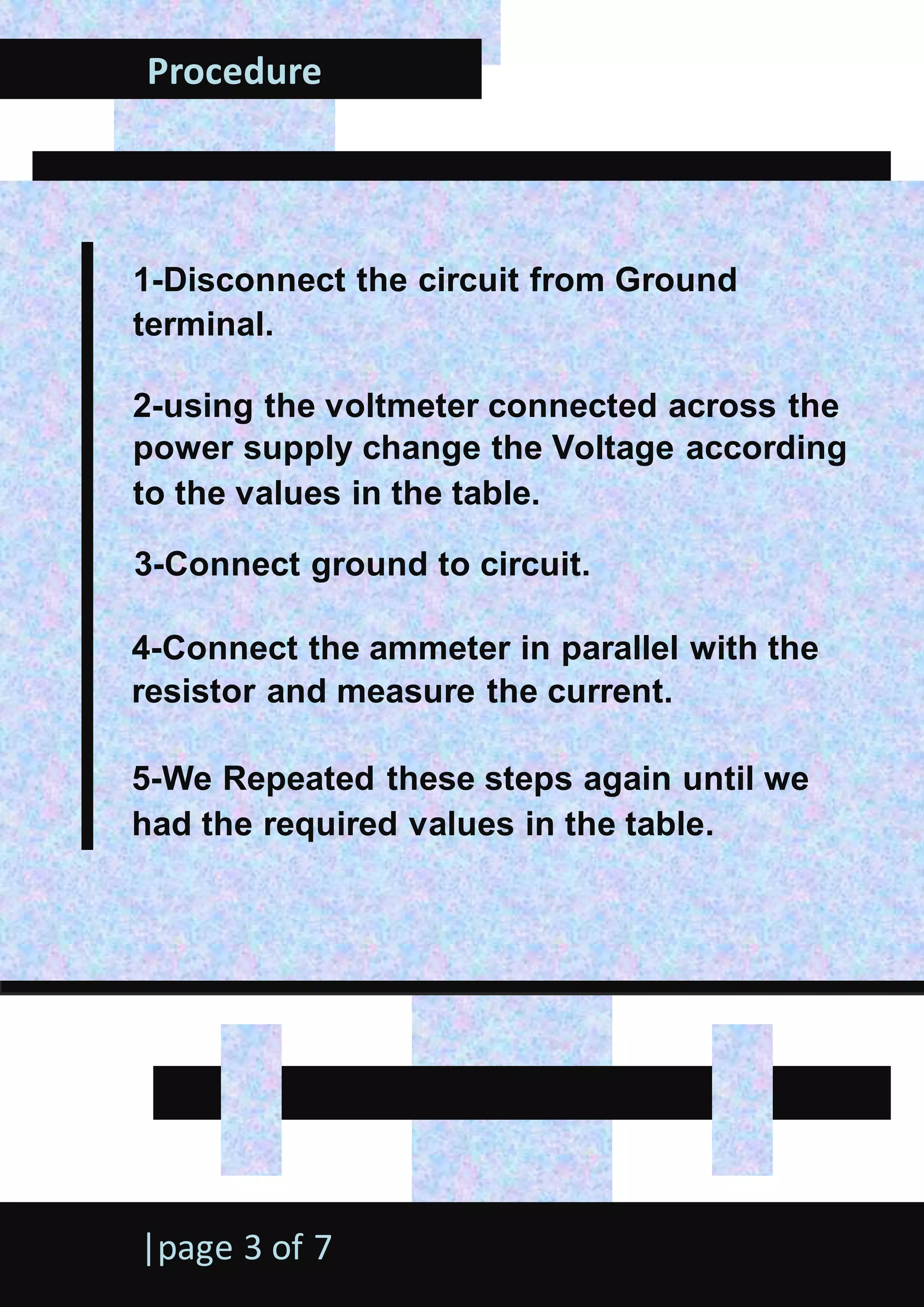 Verification of ohm's law in parallel circuit | DOCX