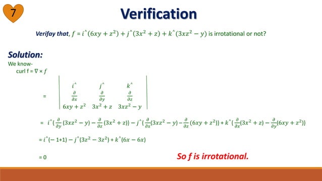 Verification of Solenoidal & Irrotational | PPTX